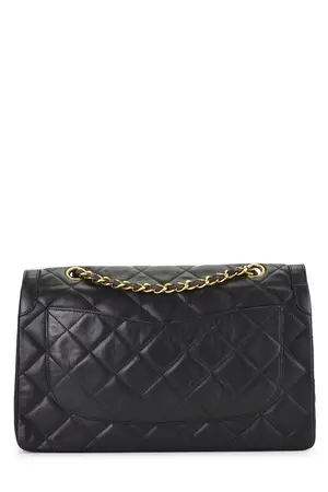 Chanel Quilted Lambskin Double Flap Jumbo Bag - Black