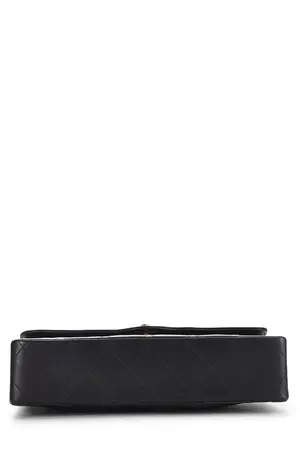 Chanel Quilted Lambskin Double Flap Jumbo Bag - Black