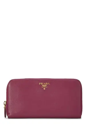 Prada Saffiano Zip Around Wallet - Pink