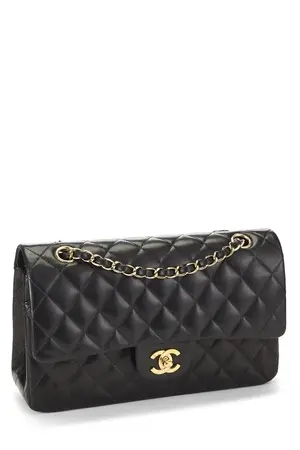 Chanel Quilted Lambskin Double Flap Bag - Black