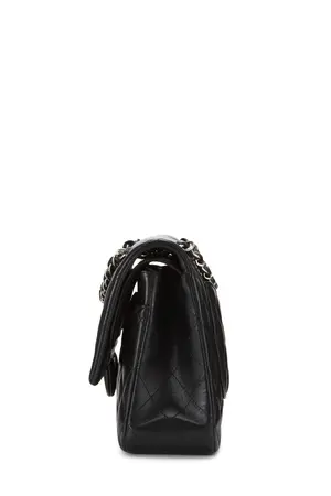 Chanel Quilted Lambskin Classic Double Flap Medium Shoulder Bag - Black
