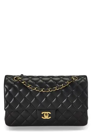 CHANEL Chanel Quilted Lambskin Classic Double Flap Medium Shoulder Bag