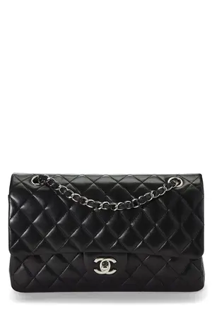 CHANEL Chanel Quilted Lambskin Classic Double Flap Medium Shoulder Bag