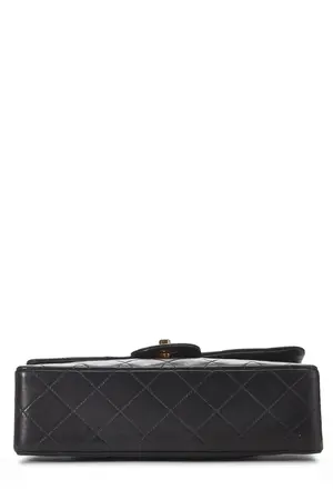 Chanel Quilted Lambskin Classic Double Flap Medium Shoulder Bag - Black