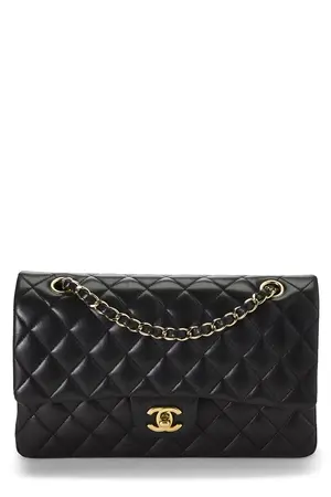 CHANEL Chanel Quilted Lambskin Classic Double Flap Medium Shoulder Bag