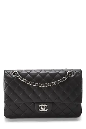 CHANEL Chanel Quilted Lambskin Classic Double Flap Medium Shoulder Bag