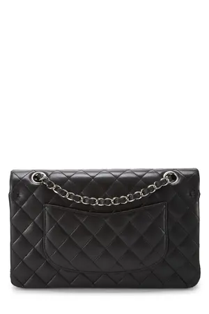 Chanel Quilted Lambskin Classic Double Flap Medium Shoulder Bag - Black