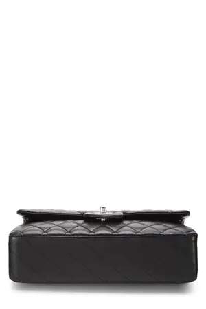 Chanel Quilted Lambskin Classic Double Flap Medium Shoulder Bag - Black