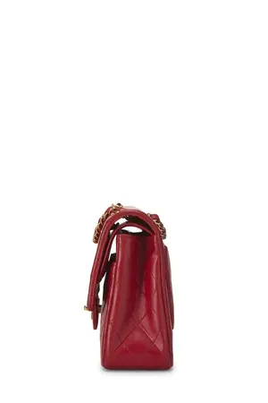 Chanel Quilted Lambskin Classic Double Flap Medium Shoulder Bag - Red