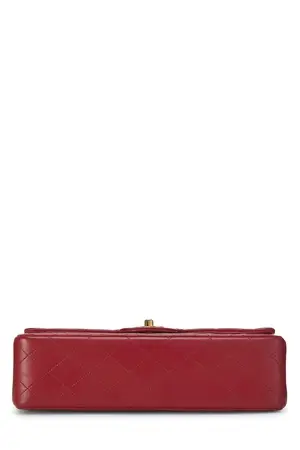 Chanel Quilted Lambskin Classic Double Flap Medium Shoulder Bag - Red