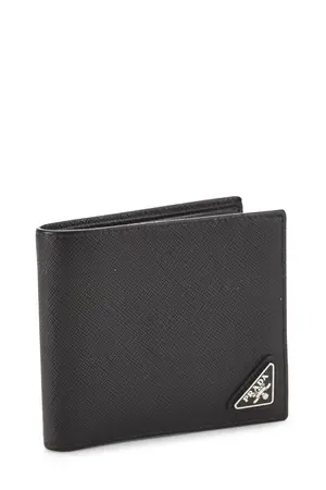 Prada Saffiano Bifold Wallet - Black