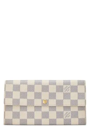 LOUIS VUITTON Damier Azur Sarah Continental Wallet - White