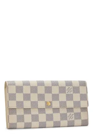 LOUIS VUITTON Damier Azur Sarah Continental Wallet - White