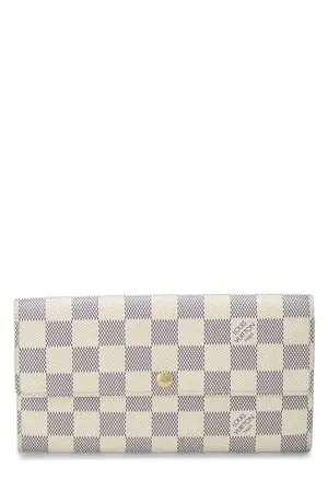 LOUIS VUITTON Damier Azur Sarah Continental Wallet - White