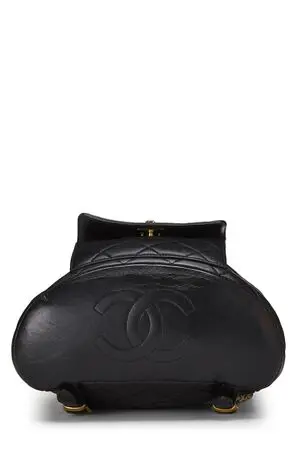 Chanel Quilted Lambskin 'cc' Classic Backpack - Black