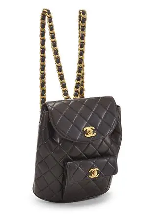 Chanel Quilted Lambskin 'cc' Classic Backpack - Black