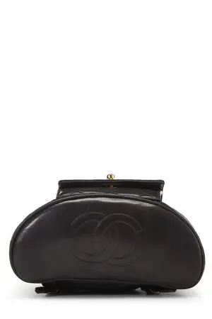 Chanel Quilted Lambskin 'cc' Classic Backpack - Black