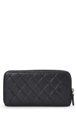 Chanel Quilted Caviar Zip Around Wallet