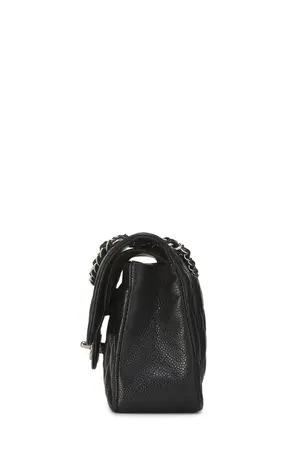 Chanel Quilted Caviar Classic Double Flap Small Shoulder Bag - Black