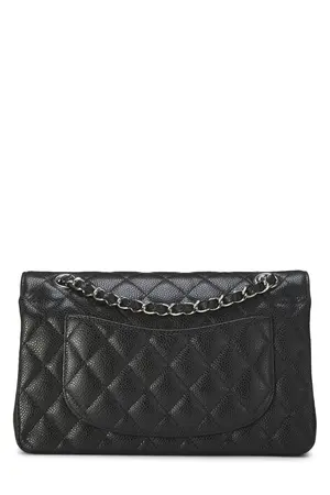 Chanel Quilted Caviar Classic Double Flap Small Shoulder Bag - Black