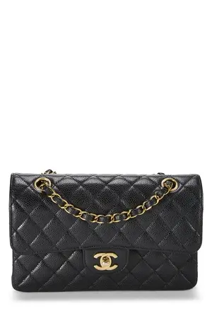 CHANEL Chanel Quilted Caviar Classic Double Flap Small Shoulder Bag