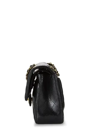 Chanel Quilted Caviar Classic Double Flap Small Shoulder Bag - Black