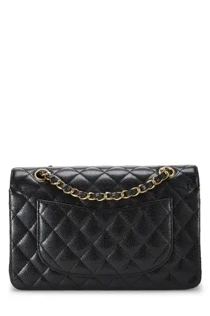 Chanel Quilted Caviar Classic Double Flap Small Shoulder Bag - Black
