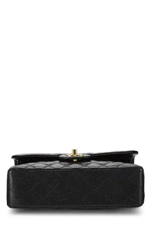 Chanel Quilted Caviar Classic Double Flap Small Shoulder Bag - Black
