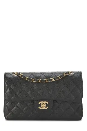 CHANEL Chanel Quilted Caviar Classic Double Flap Small Shoulder Bag