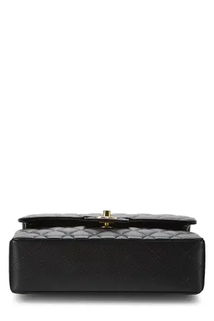 Chanel Quilted Caviar Classic Double Flap Small Shoulder Bag - Black