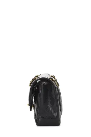 Chanel Quilted Caviar Classic Double Flap Small Shoulder Bag - Black