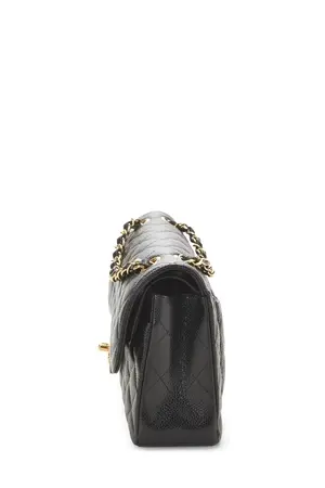 Chanel Quilted Caviar Classic Double Flap Small Shoulder Bag - Black