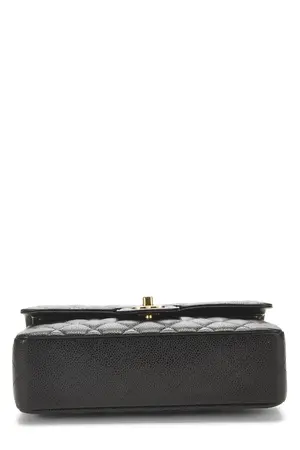 Chanel Quilted Caviar Classic Double Flap Small Shoulder Bag - Black