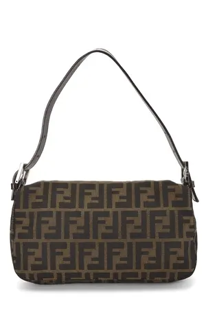 Fendi Zucca Canvas Baguette Shoulder Bag - Brown