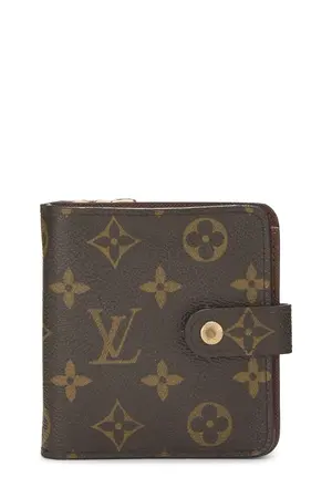 LOUIS VUITTON Monogram Canvas Compact Zip Wallet - Brown