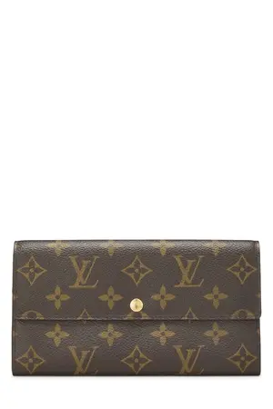 LOUIS VUITTON Monogram Canvas Porte Monnaie Credit - Brown