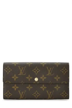 LOUIS VUITTON Monogram Canvas Porte Monnaie Credit - Brown