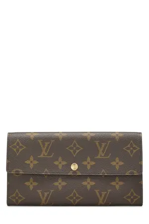 LOUIS VUITTON Monogram Canvas Porte Monnaie Credit - Brown