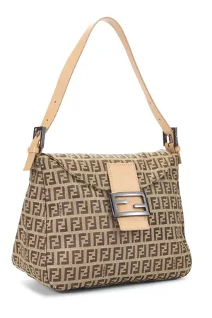 Fendi Zucca Canvas Shoulder Bag - Beige