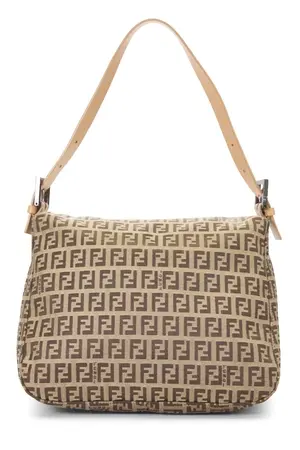 Fendi Zucca Canvas Shoulder Bag - Beige