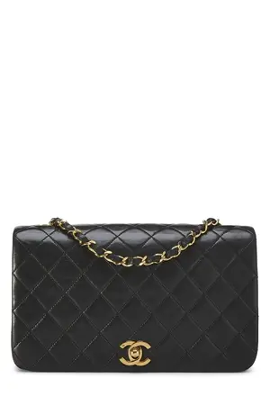 Chanel Quilted Lambskin Small Full Flap Bag - Black