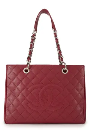 Chanel Caviar Grand Shopping Tote - Red