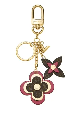 LOUIS VUITTON Gold & Multicolor Blooming Flowers Bag Charm Multi