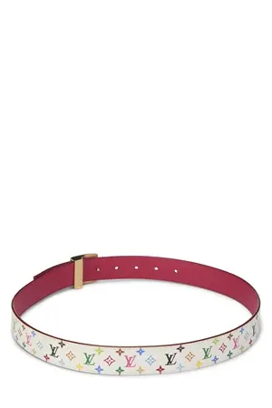 LOUIS VUITTON Takashi Murakami X Monogram Multicolore Ceinture - White