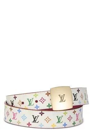 LOUIS VUITTON Takashi Murakami Monogram Multicolore Ceinture Belt - White