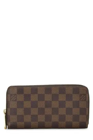 LOUIS VUITTON Damier Ebene Zippy Continental Wallet Pink