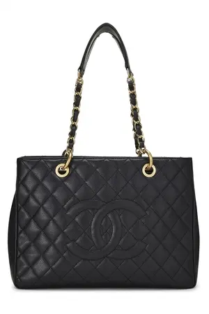CHANEL Chanel Quilted Caviar Grand Shopping Tote