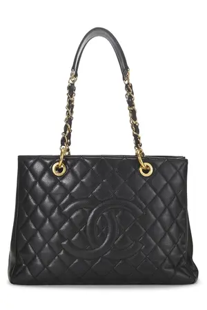 CHANEL Chanel Quilted Caviar Grand Shopping Tote