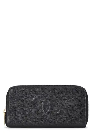 Chanel Caviar 'cc' Zip Around Wallet - Black