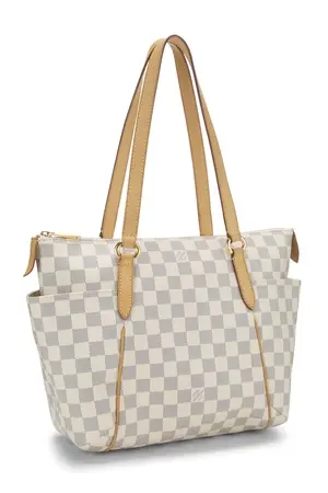 LOUIS VUITTON Damier Azur Totally Tote Bag - White